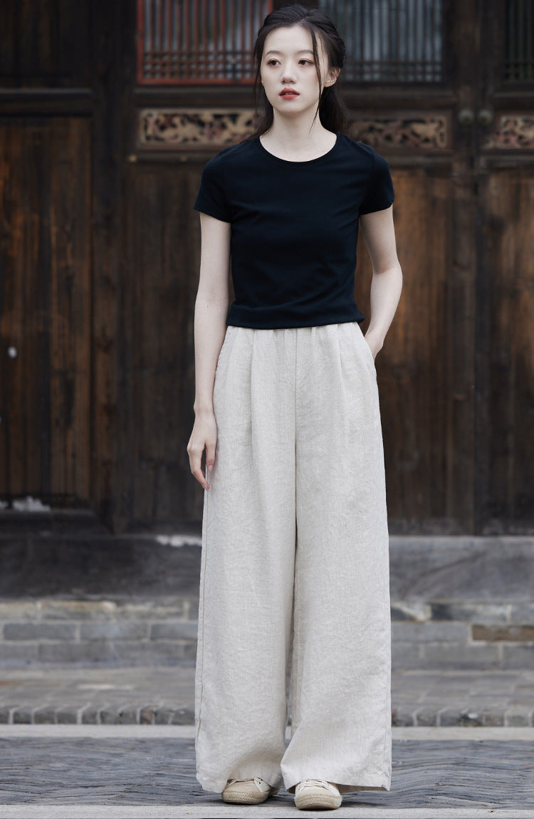 Cotton & Linen Traditional Chinese Style Women's Loose Pants – IDREAMMART