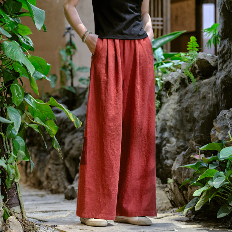 Cotton & Linen Traditional Chinese Style Women's Loose Pants – IDREAMMART