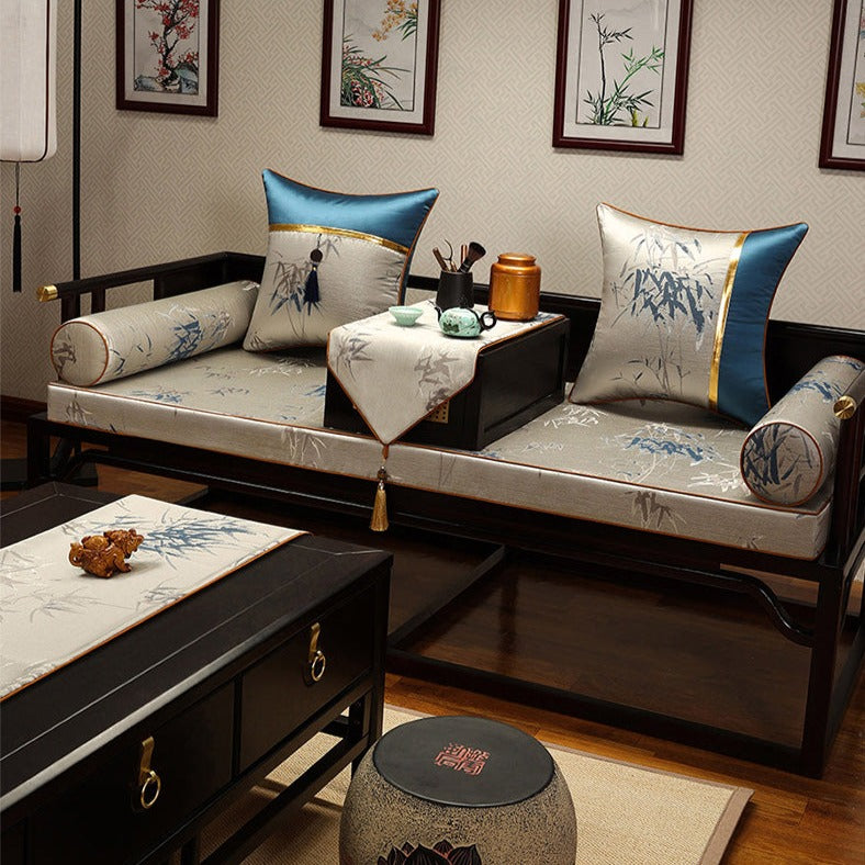 Bamboo Pattern Traditional Chinese Silk Cushion Covers – IDREAMMART