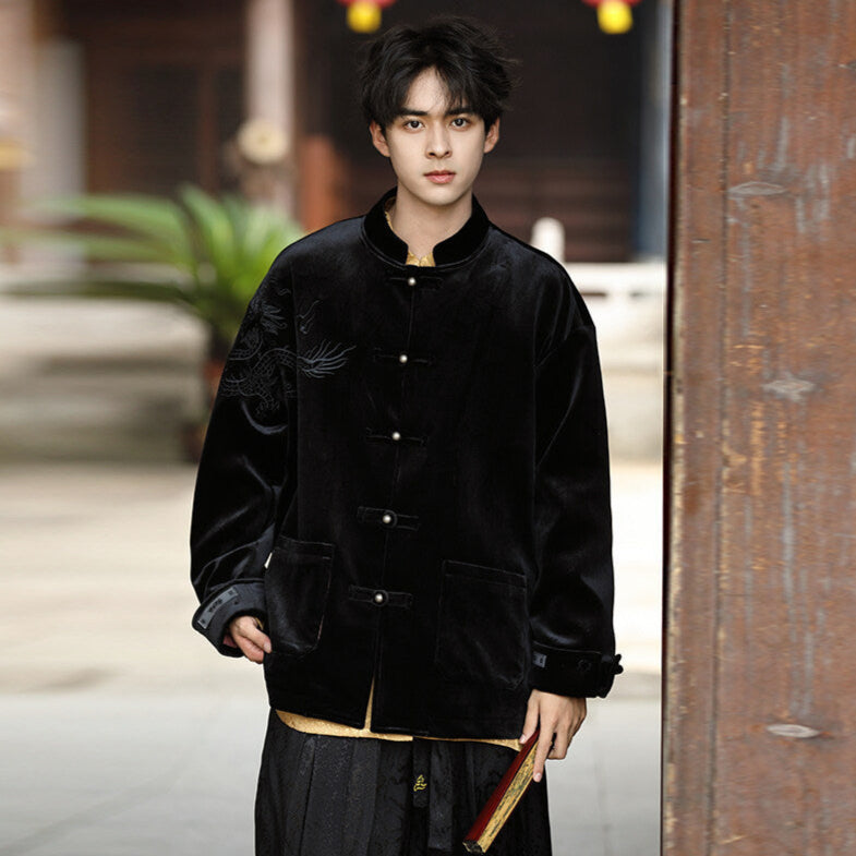 Luxury Embroidered Velvet Tang Jacket Chinese Classic Mandarin Collar ...