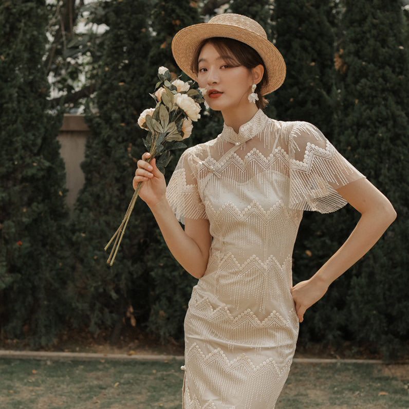 Retro Fringe Cheongsam Floral Lace Chinese Dress – IDREAMMART