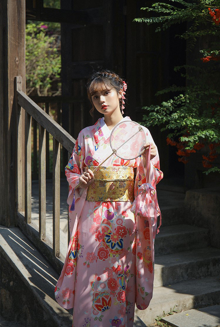 Sakura Pattern Formal Wear Japanese Kimono Furisode – IDREAMMART