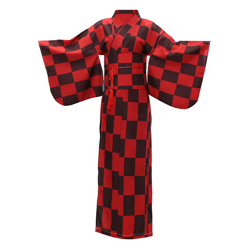 Plaids & Checks Pattern Japanese Kimono Women's Yukata – IDREAMMART