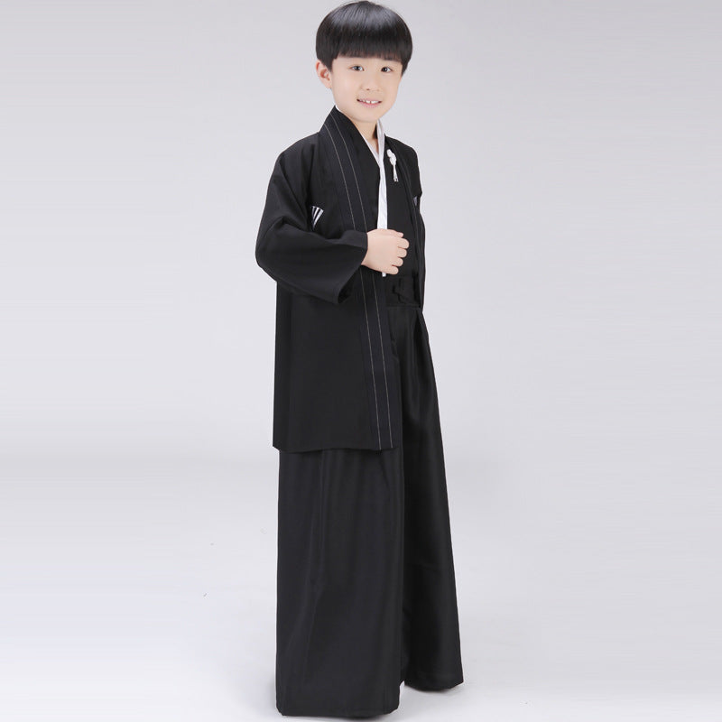 Boy's Traditional Japanese Kimono Retro Samurai Robe – IDREAMMART