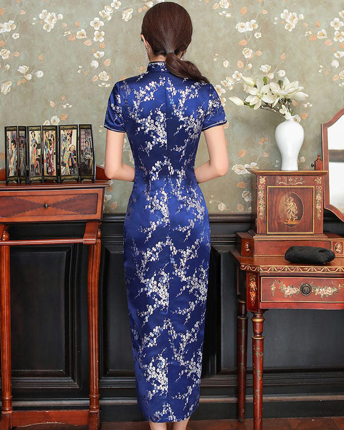 Floral Brocade Open Front Classic Cheongsam Chinese Dress – IDREAMMART