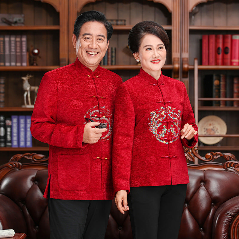 Mandarin Collar Dragon Embroidery Velvet Traditional Chinese Jacket Mo ...