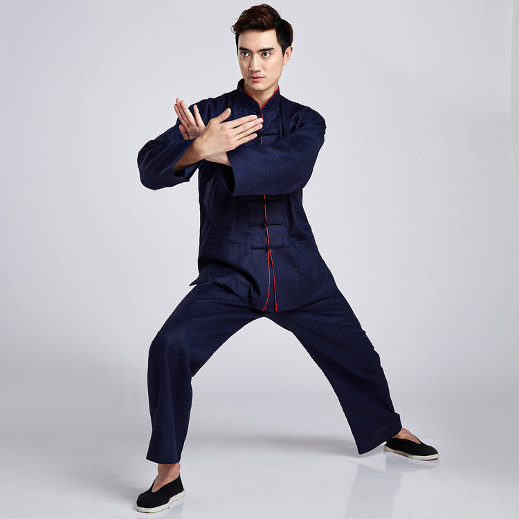 Mandarin Collar Signature Cotton Traditional Chinese Kung Fu Suit ...