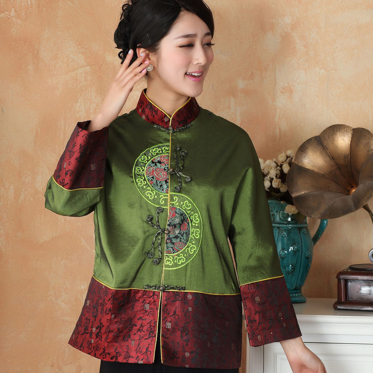Mandarin Sleeve Chinese Style Jacket Mother's Coat – IDREAMMART