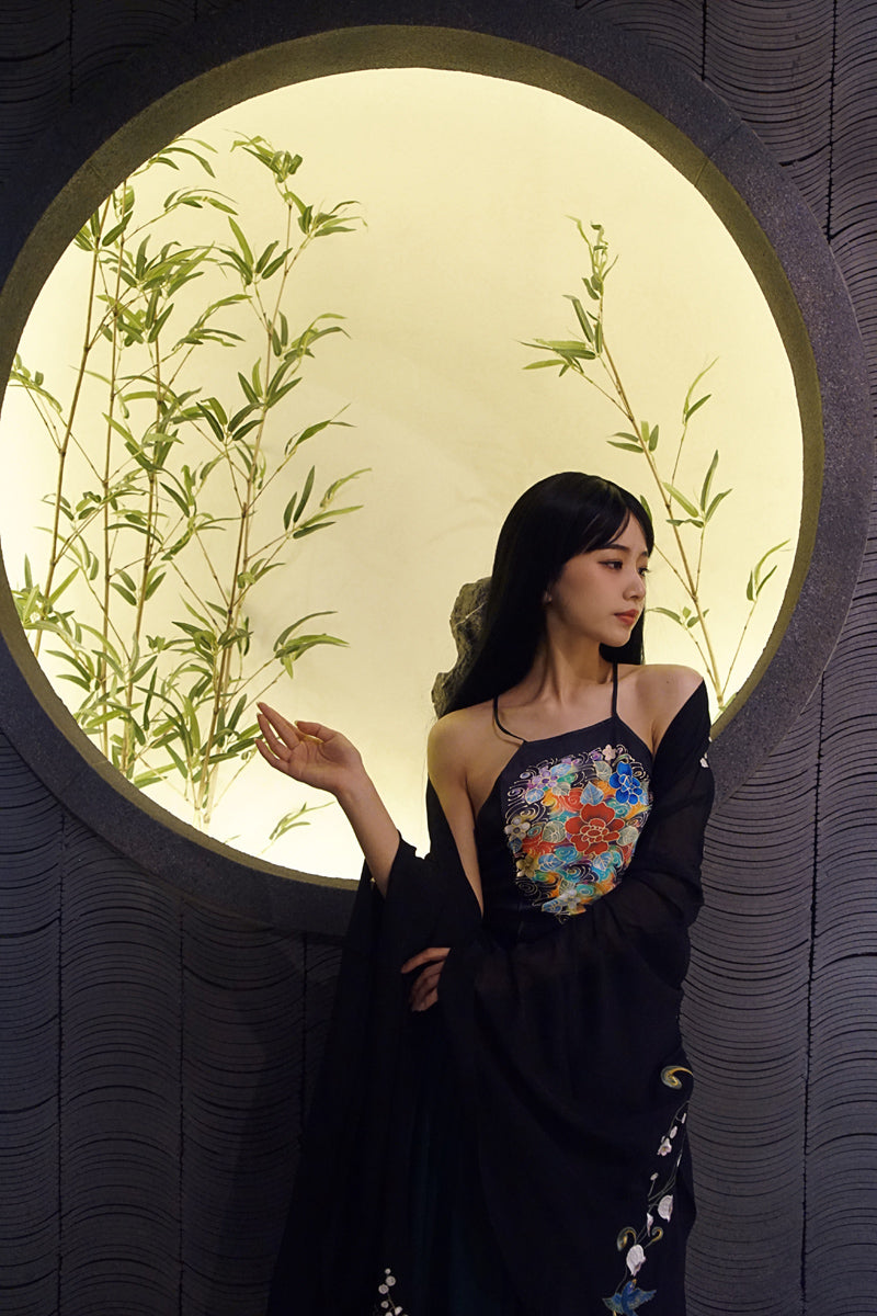 Sexy Floral Real Silk Bellyband Halter Top Chinese Dudou – IDREAMMART