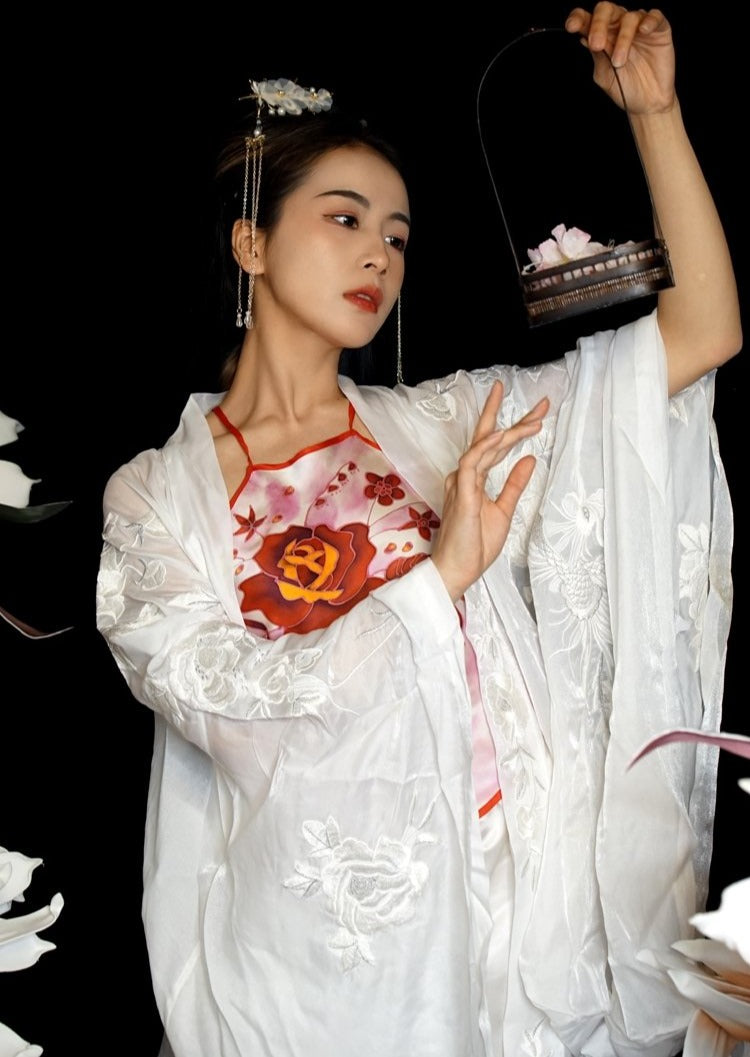 Sexy Real Silk Floral Bellyband Halter Top Chinese Dudou – IDREAMMART