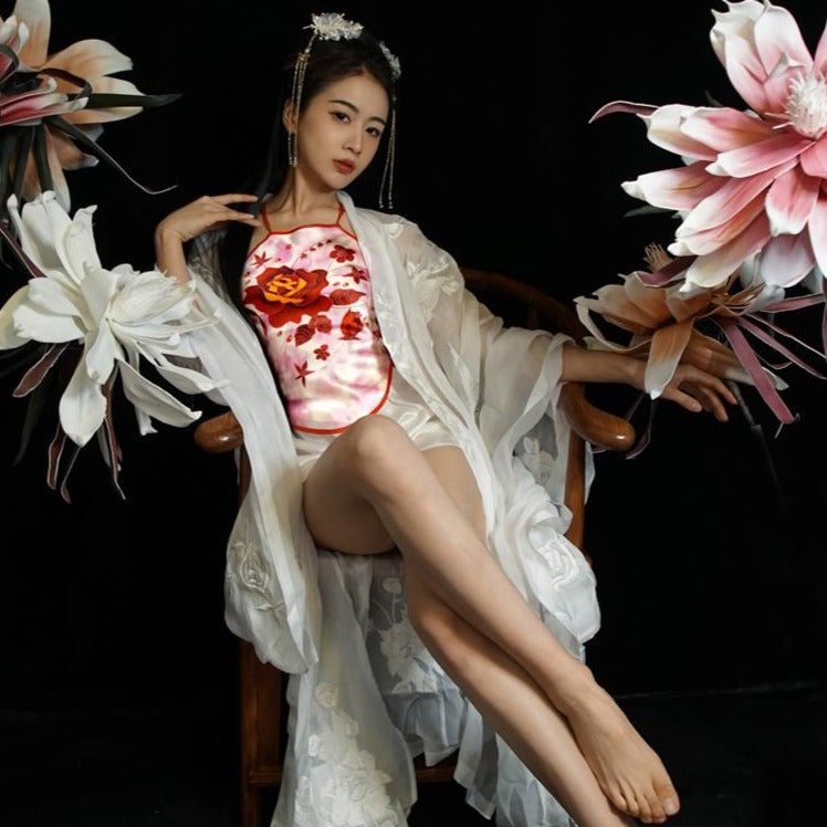 Sexy Real Silk Floral Bellyband Halter Top Chinese Dudou – IDREAMMART