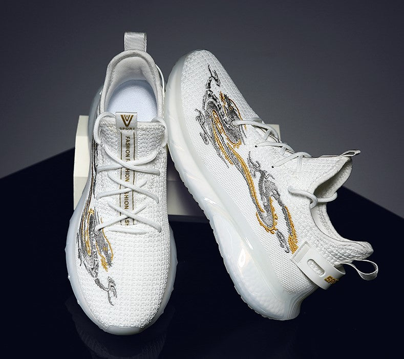 Dragon Embroidery Mesh Upper Chinese Style Sports Shoes Sneaker ...