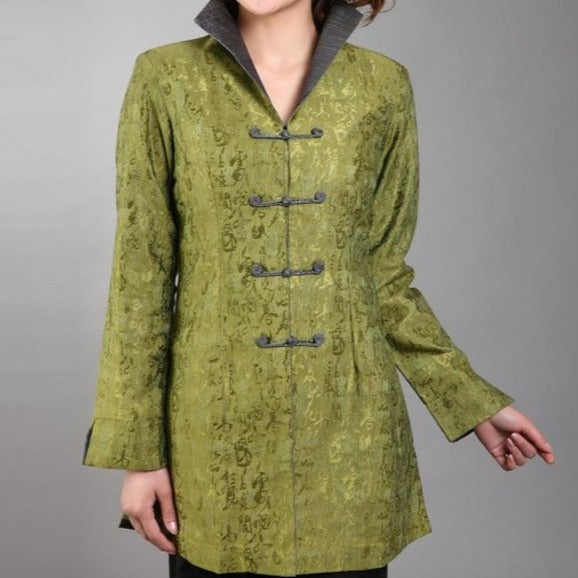 Long Sleeve V Neck Fancy Cotton Chinese Style Wind Coat – IDREAMMART