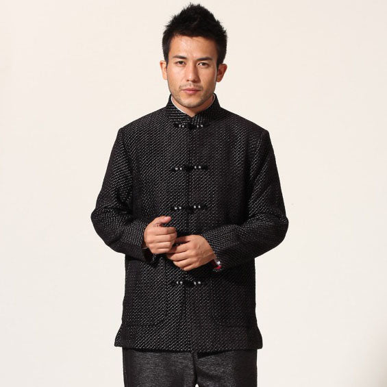 Mandarin Collar Corduroy Chinese Jacket with Strap Buttons – IDREAMMART