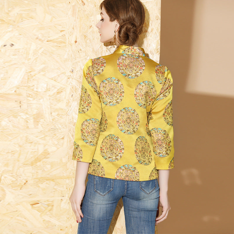 Auspicious Pattern Brocade Retro Chinese Style Jacket – IDREAMMART