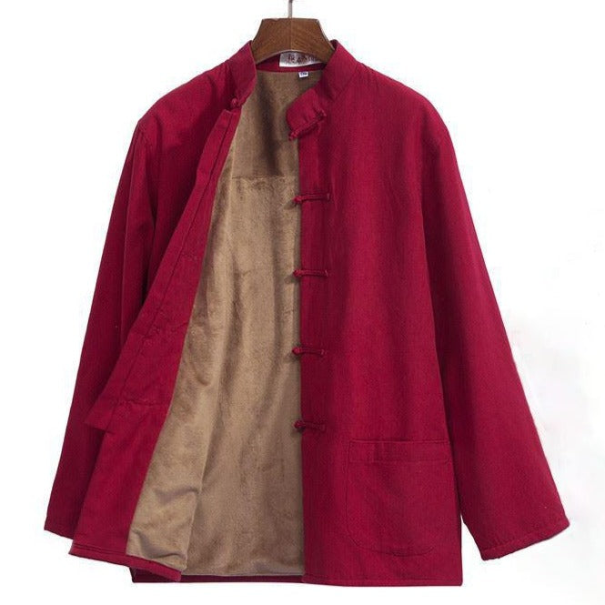 Flocked Lining Traditional Chinese Tunic Suit Wadded Coat – IDREAMMART