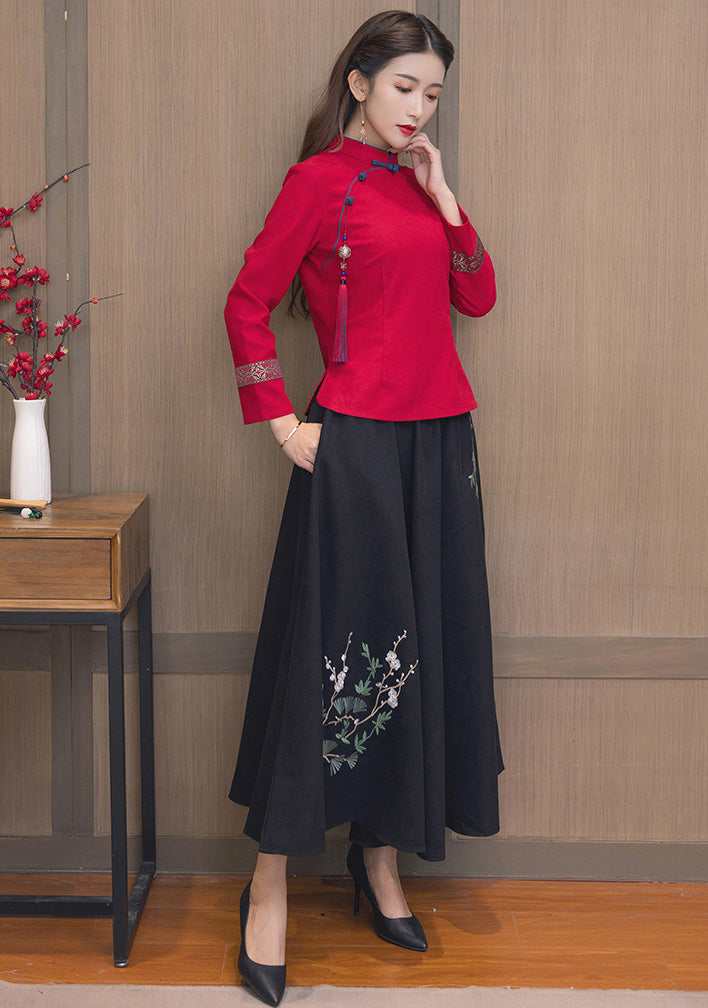 Thick Cheongsam Top Retro Chinese Jacket with Embroidery Cuff – IDREAMMART