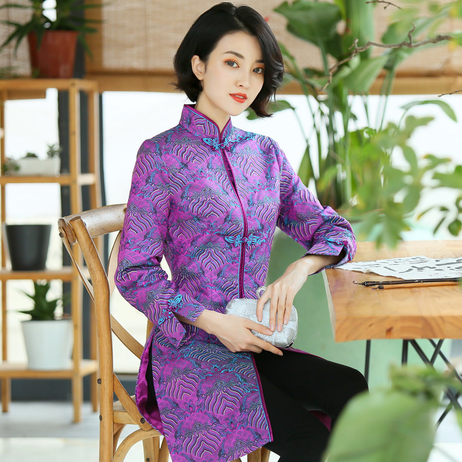 Mandarin Collar Knee Length Bodycon Chinese Style Wind Coat – IDREAMMART