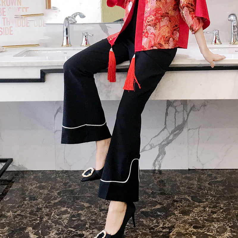 Chinese Style Women's Wide Leg Pants Loose Pants – IDREAMMART