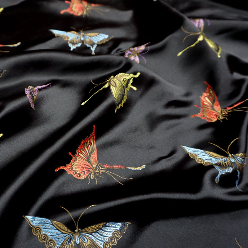 Butterfly Pattern Brocade Fabric for Chinese Clothes Cushion Covers ...