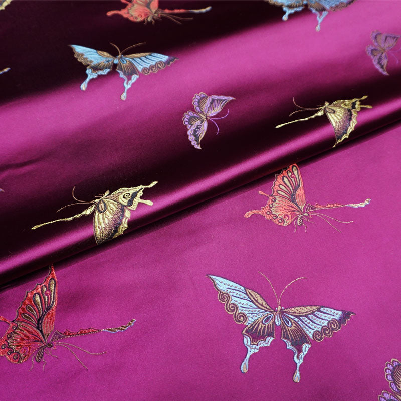 Butterfly Pattern Brocade Fabric for Chinese Clothes Cushion Covers ...