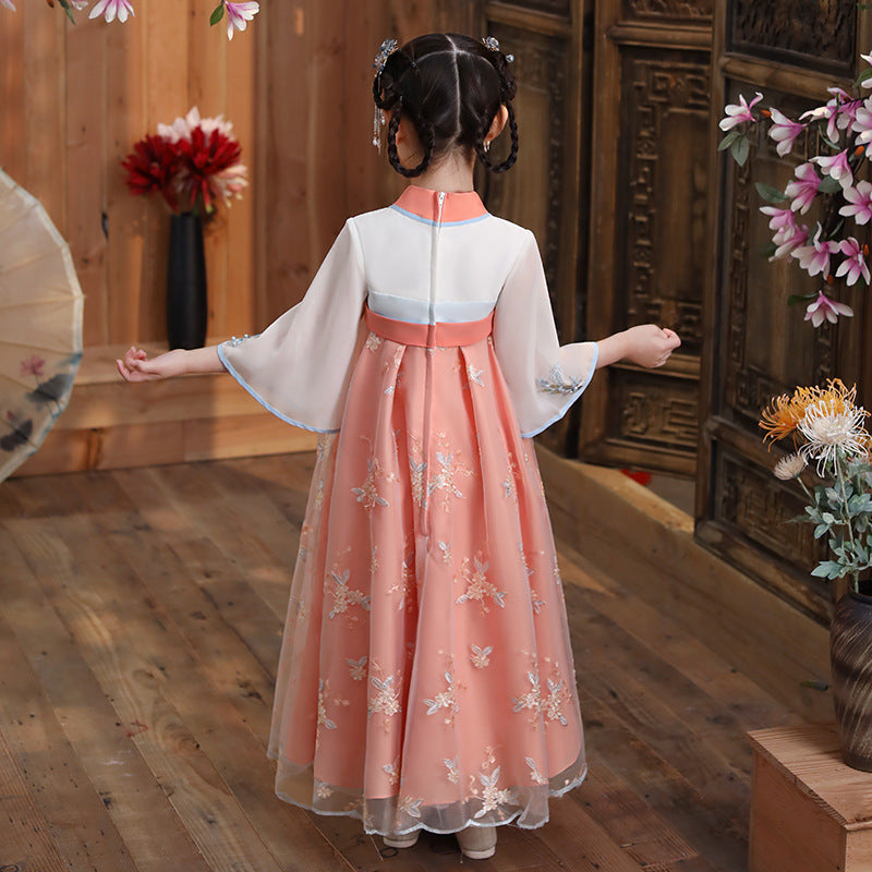 Trumpet Sleeve Empire Waist Girl's Han Chinese Costume Princess Dress ...