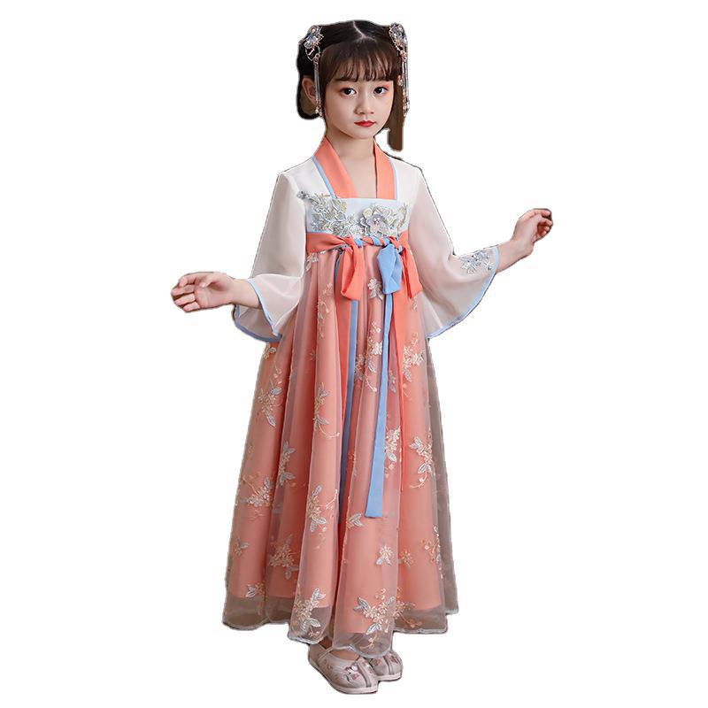 Trumpet Sleeve Empire Waist Girl's Han Chinese Costume Princess Dress ...