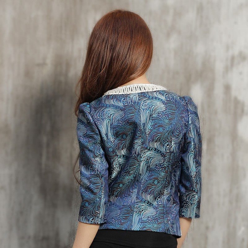 Open Front Round Neck Chinese Style Women's Jacket – IDREAMMART